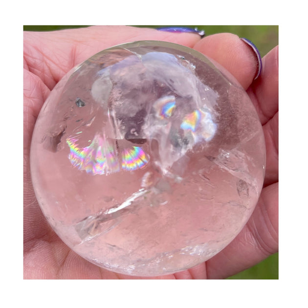 Absolutely Stunning Clear Quartz Crystal Ball – Shooting Star Cornwall