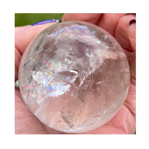 Absolutely Stunning Clear Quartz Crystal Ball – Shooting Star Cornwall